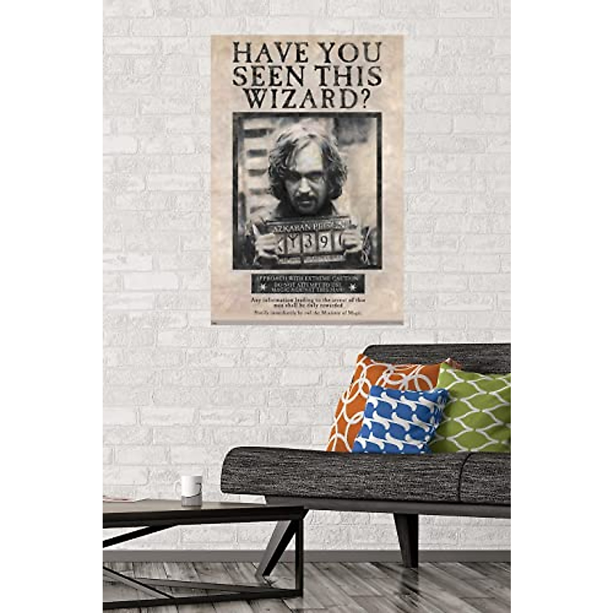 Trends International The Wizarding World: Harry Potter - Sirius Black Wanted Poster Wall Poster, 22.375" x 34", Poster & Mount Bundle