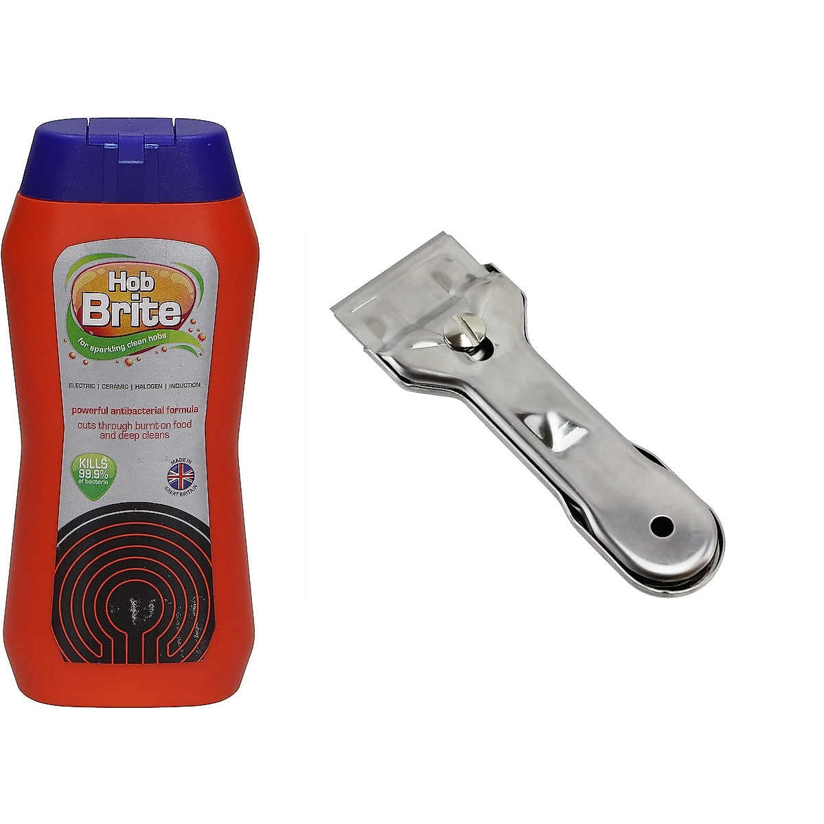 Hob Brite Genuine Oven Cooker Ceramic Cream Cleaner 300ml & Scraper Kit