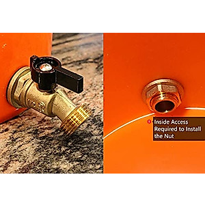 RAINPAL RBS005 Brass Water Container/Rain Barrel Quarter Turn Spigot(LF Compliant, for Open TOP Barrels)