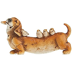 Top Collection Miniature Fairy Garden & Terrarium Dachshund and Birds Figurine