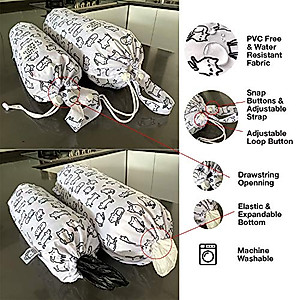 2pcs Waterproof Plastic Grocery Trash Bag Holder Shopping Carrier Holder Organizer Kitchen Storage Bag Dispenser Multiple Designs Sizes Cats