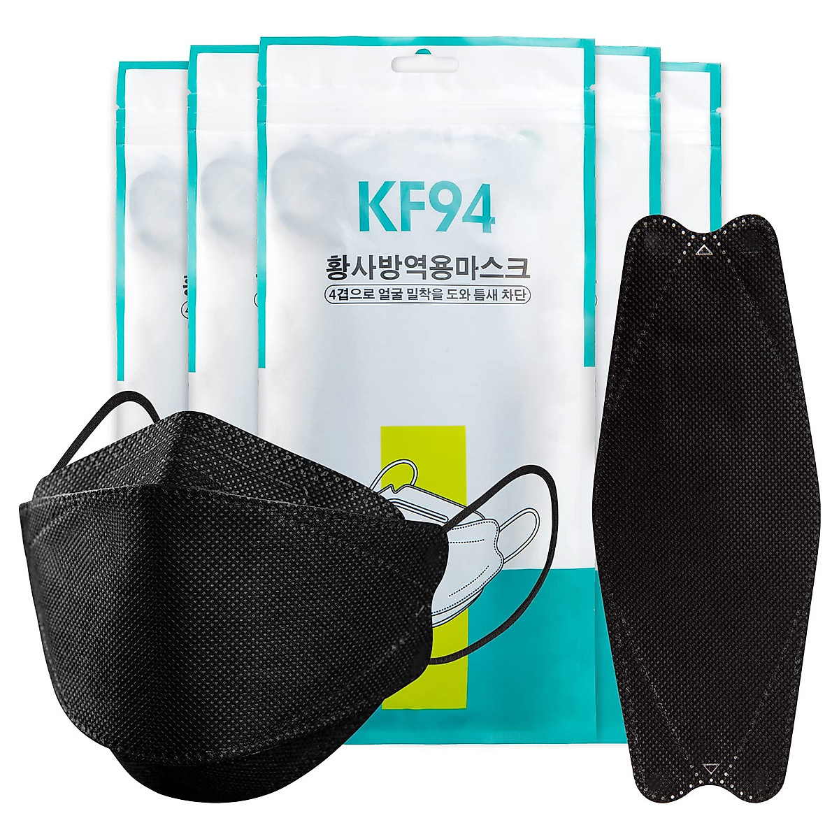 Tohacom 50/100 Pack KF94 Face_Covers, Color Màsk，Black Màsk，4-Layer Màsk outdoor Daily Use