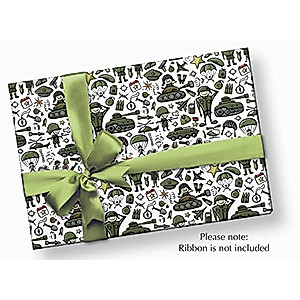 Stesha Party Military Present Gift Wrapping Paper - Folded Flat 30 x 20 Inch - 3 Sheets