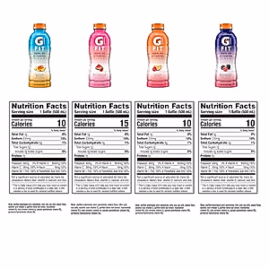 Gatorade Fit Electrolyte Beverage, Healthy Real Hydration, New 2.0 4 Flavor Variety Pack, 16.9.oz Bottles (12 Pack)