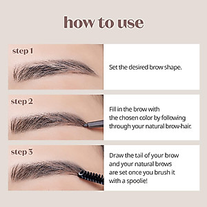 ETUDE Bare Edge Brow Pencil 03 Grey Brown | A hexagon-shaped slim brush that delicately coats every strand of eyelashes | Brow Mascara | Zero Clump & No Bushy Brows