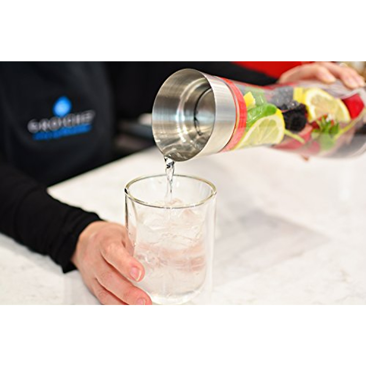 Grosche RIO Glass Water Pitcher and Drink Infuser 1000ml, 32 Oz.