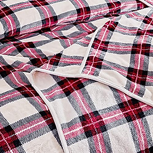 ielevations 120×120 Inches Checked Blanket 10' x 10' Extra Large Throw Blanket Big Blanket Soft Light Smooth Stewart Tartan Plaid Flannel Blanket for Family and Friends