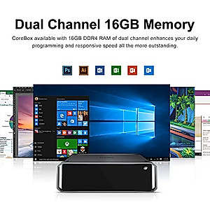 CHUWI CoreBox Mini PC, 16GB LPDDR5 RAM 512GB SSD, Intel 12th Gen i3-1215U (Up to 4.4GHz), Mini Desktop Computer, 2.5''SSD Up to 2TB, 4K UHD, Windows 11, Gigabit Ethernet, BT5.1, WiFi 6