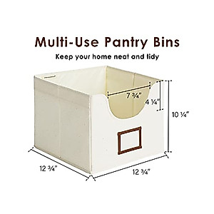 StorageWorks Closet Storage Bins, Open Front Cube Storage Bins with Cutout Window and 2 Handles, Foldable Fabric Clothes Organizer, Large, Beige, 2-Pack