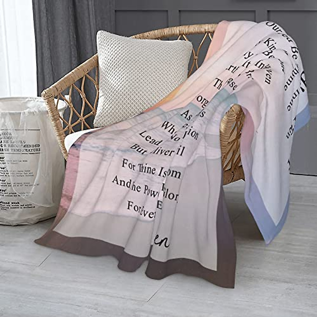 Luogort Christian Gifts for Women, Inspirational Religious Gift Throw Blanket with Bible Religious Gifts for Women Prayers Blanket Get Well Soon Birthday Gifts for Women Father's Day 50x60in