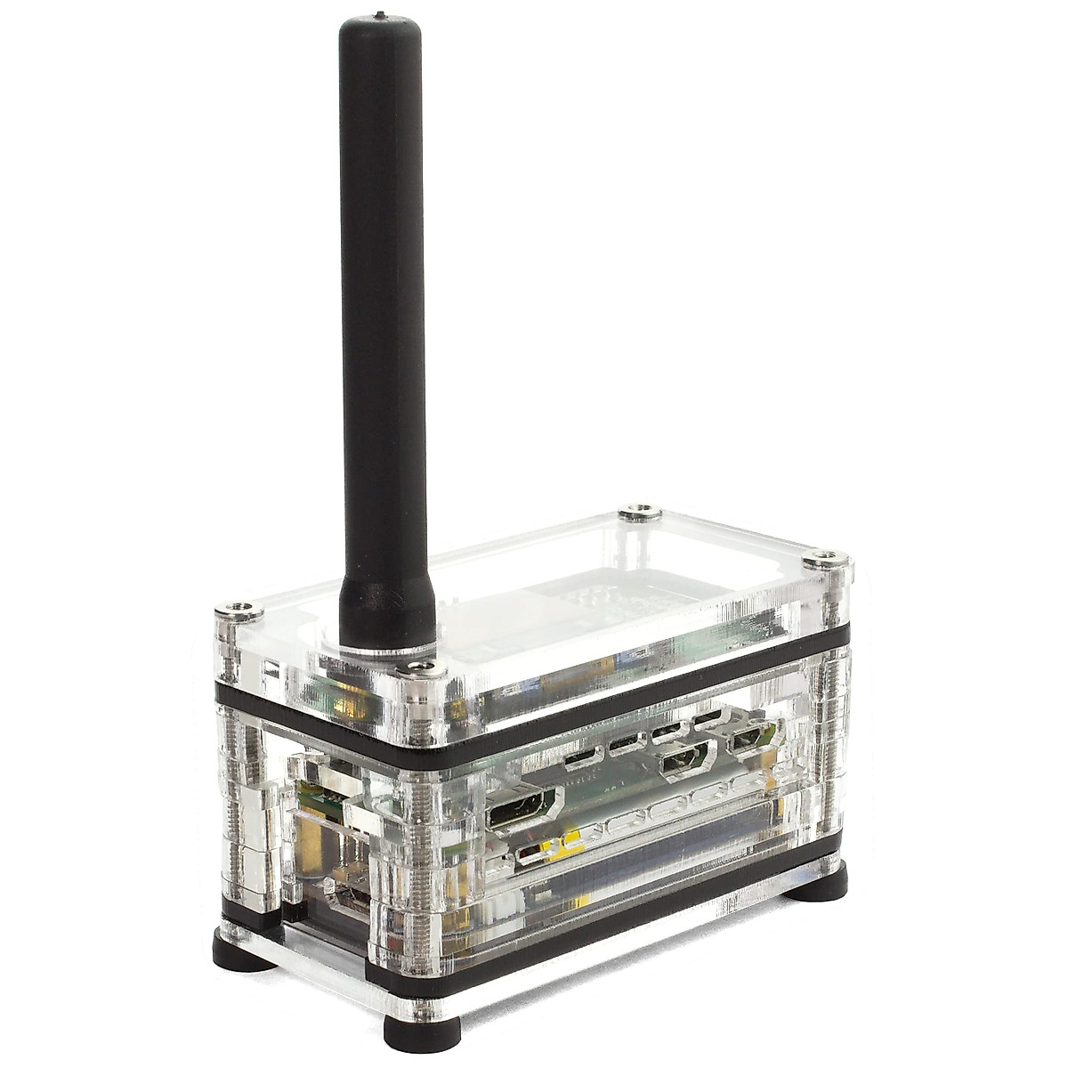 C4Labs JRZ-1SB case Compatible with Raspberry Pi Zero/Zero W & JumboSPOT MMDVM & Waveshare UPS Hat (Black Ice)