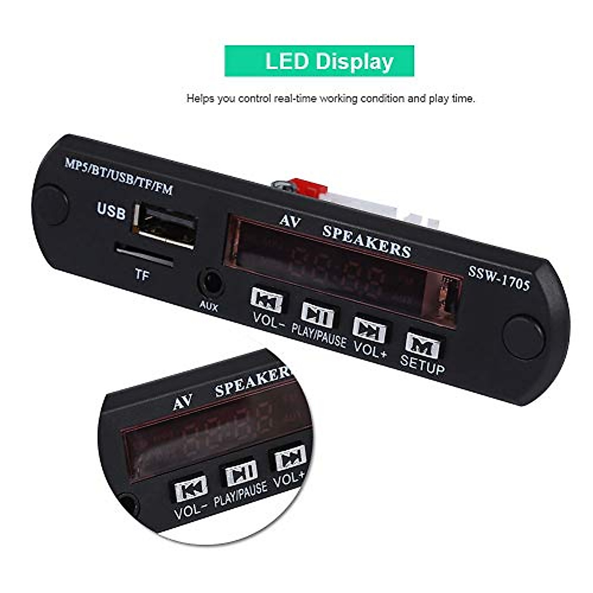 Yoidesu 1280 * 720 HD MP5 Player SSD Stereo Sound Bluetooth MP5 Player with FM/AUX Input/Remote Control for Speaker, HD TV, LCD, Set-top Box, HDMI, Projector, etc