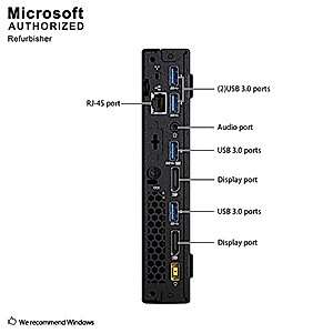 lenovo ThinkCentre M900 Tiny Desktop Micro Tower PC (Intel Core i5-6500T, 8 GB Ram, 256 GB SSD, USB 3.0, WiFi) Windows 10 Pro (Renewed)