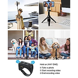 TIK Tok Remote Control, Tiktok Button Wireless Scrolling Ring Bluetooth Control Page Turner with Charging Case Compatible with iOS/Android (Black)