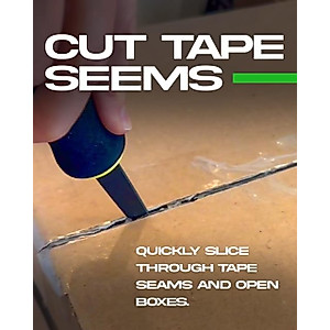 Tarli Corrugated Cardboard Cutter - Super Safe Fine-Toothed Steel Blade for Fast Box Package Opening - Multi use for crafting, breaking down, opening tool - Soft Handle Grip, Safer Alternative