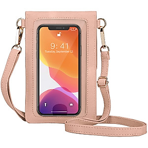 AnsTOP Crossbody Phone Purse for Women, Lightweight Shoulder Wallet PU Leather Phone Case Bag