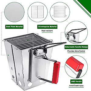YSSOA Charcoal Chimney Starter Foldable, Collapsible, Silver