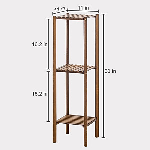 COPREE Bamboo Utility 3 Tier Plant Stand Rack Multiple Flower Pot Holder Shelf Indoor Outdoor Planter Display shelving unit for Patio Garden