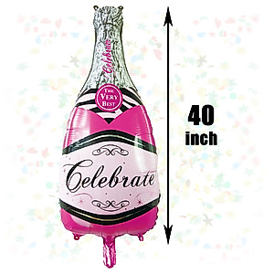 Champagne Bottle and Goblet Balloon Set,Champagne Bottle Balloon, Alcohol Balloons, Wine Balloons, Champagne Party Decorations,Large Champagne Balloons for Graduation Birthday Wedding Fun Party