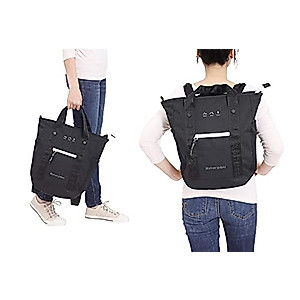 Sherpani Via, Nylon Backpack Tote with Coin Purse, Backpack for School, Backpack Purse for Women, Christmas Gifts, Fits 15 Inch Laptop (Black)