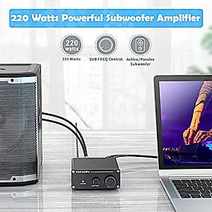 Fosi Audio TP-02 TDA7498E Subwoofer Amplifier Mini Sub Bass Digital Class D Integrated Subwoofer Amp 220Watt