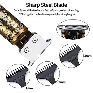 daydayone Beard Trimmer Hair Trimmer for Men, Professional Hair Clippers, T Blade Trimmer Edgers Clippers Cordless Zero Gapped Trimmer Electric Beard Trimmer Shavers Men Gifts