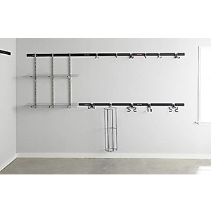 Rubbermaid FastTrack Wall Mounted Storage and Organization System Rail for Home and Garage, Horizontal 48", 2-Pack, Holds up to 1,750 pounds each rail - Black (2091171)
