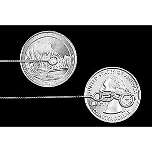 SAC SILVER Sterling Silver Box Chain 1mm Genuine Solid 925 Italy Classic New Necklace 18in