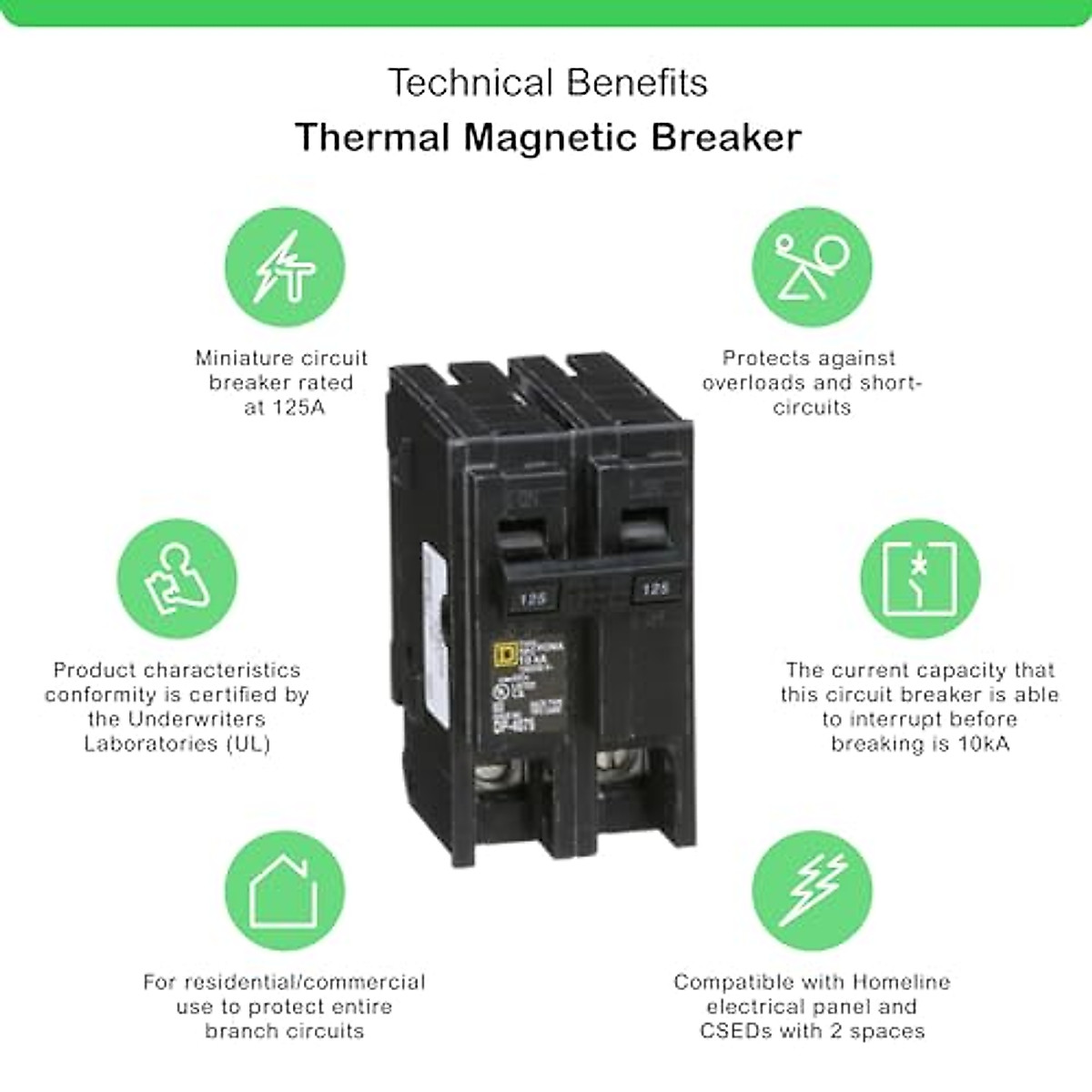 Square D - HOM2125CP Homeline 125-Amp Two-Pole Circuit Breaker