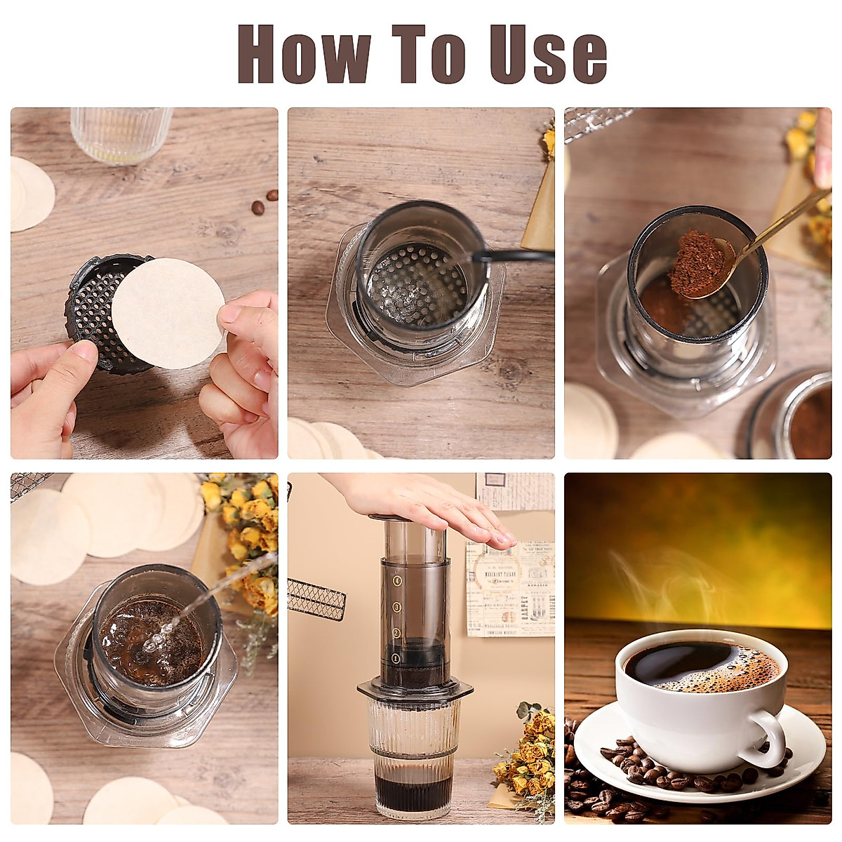 1000 PCS Unbleached Coffee Filters Unbleached Coffee Filter Paper Round Coffee Maker Filters Compatible with Coffee Tea Filters