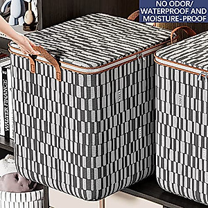 Multipurpose Space Save Lightweight Folding Clothes Storage Box - Portable Large Capacity Wardrobe Sorting Storage Bag with Reinforced Handle Zipper for Home Office Bedroom (S(48x44x48cm))