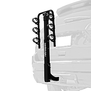 Retrospec Lenox 2-5 - Bike Hitch Rack for Cars, Trucks, SUVs with 2” Hitch | Foldable Steel Frame with Anti-Rattle Adapter, Tie Down Cradles and Straps - Fits Most Frames