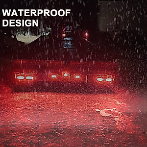 4Pcs 6 Inch Oval LED Trailer Tail Lights 10 LED, Red Trailer Truck LED Sealed RED 6" Oval LED Stop Turn Tail Light Brake Lights Flush Mount w/Rubber Grommets 3-Prong Wire Pigtails Waterproof