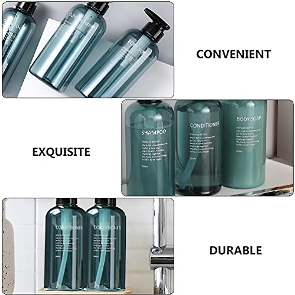 Healifty 3pcs Shampoo Bottle Hand Soap Bottle Empty Lotion Bottles Lotion Container Hair Bottle Push Type Bottle Toiletries Blue Soap Dispenser Shampoo Container The Pet Liquid Perfume