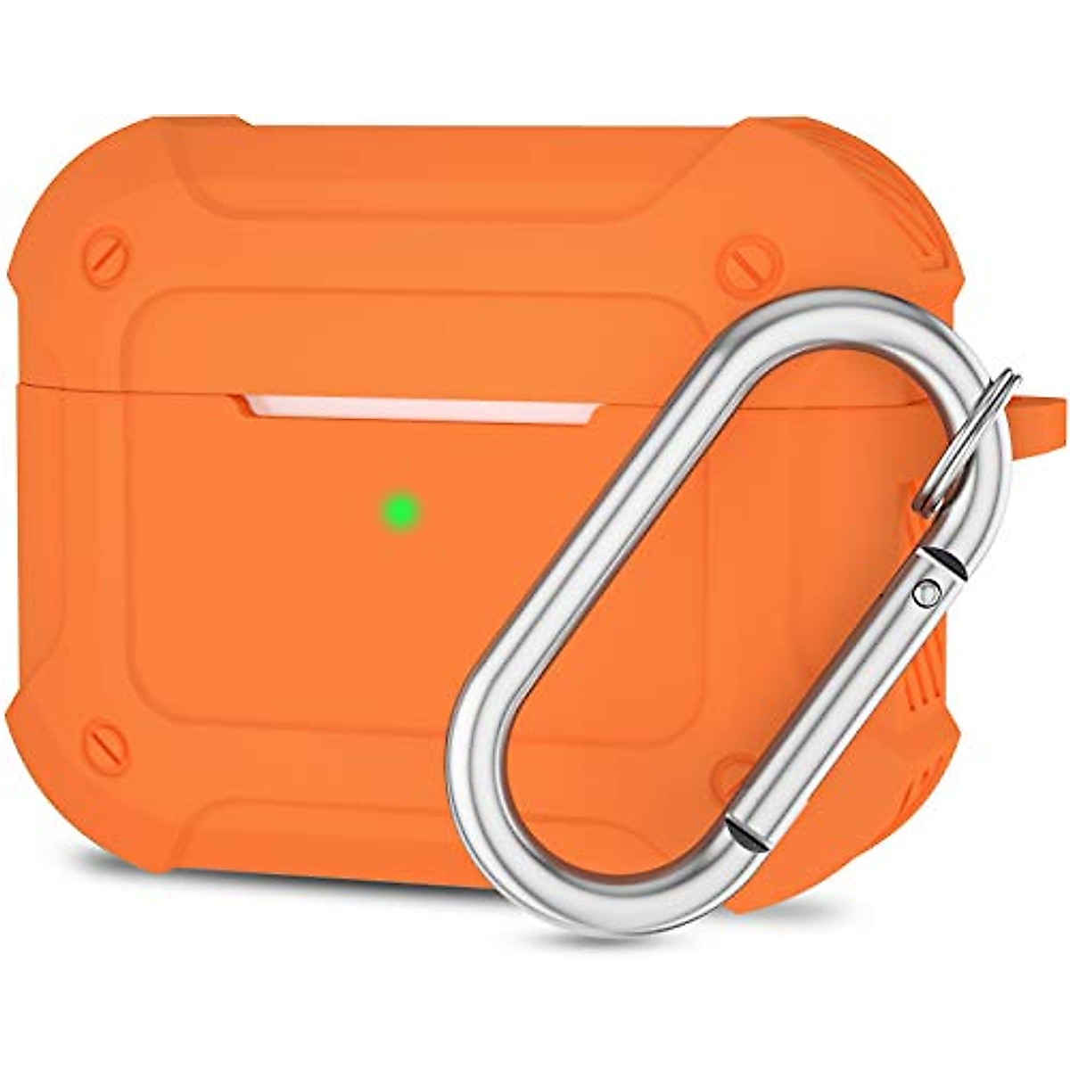 ATUAT for AirPods Pro 1st/2nd Generation Case Cover, Full Rugged Protective Silicone Case Accessories with Keychain for Apple AirPods Pro, Front LED Visible, Bright Orange