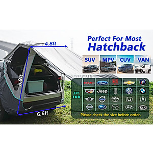 M KARMATER SUV Tailgate Tent with Three Sides Awning Shade & Transmittance Mosquito Net, Hatchback Camping Sunproof Car Tent, Universal SUV Windproof Car Camping Gear Tent Outdoor Travel.