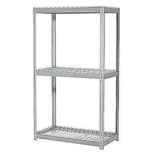 Global Industrial Expandable Starter Rack 96x36x84 3 Level Wire Deck 1100 lb. Cap Per Deck GRY