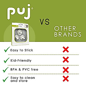 Puj – Nubs, Peel ‘N Stick Adhesive Hooks, Soft and Grippy Wall Hooks for Hanging Bathroom Accessories and Household Items, Easy-to-Install Wall Hangers, Pack of 3, White