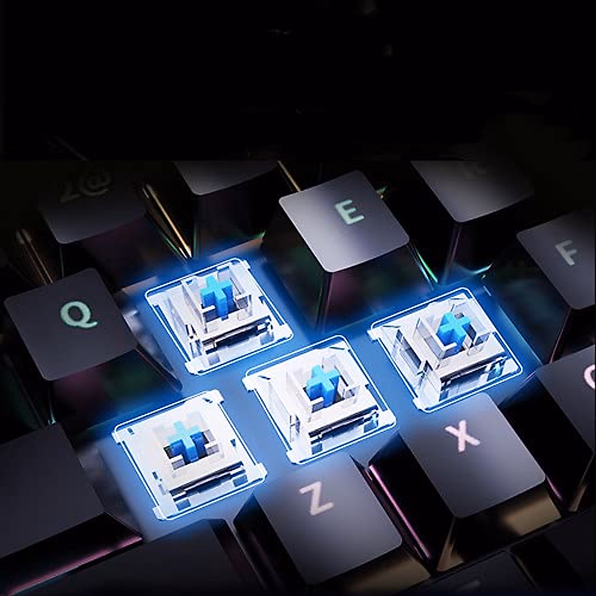 KKV 61 Keys RGB Mechanical Gaming Keyboard,60% Layout Compact PBT Keycaps Mini Design 18 RGB Mode Wired Type-C Mechanical Keyboard for Game and Work (Cherry White)