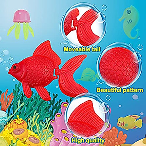 20 Pieces Artificial Moving Fishes Plastic Floating Fishes Lifelike Fish Ornament Aquarium Decorations for Fish Tank (Jellyfish and Seahorses)