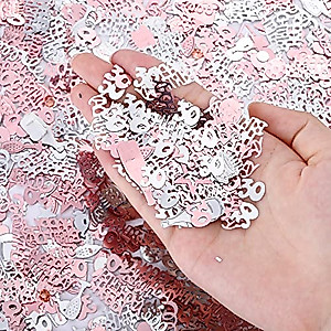 3000 PCS Rose Gold Silver 30th Happy Birthday Confetti Decorations with Diamonds Rose Gold 30th Birthday Party Table Decor Metallic Foil Confetti Scatter for Men Women Birthday Anniversary Party DIY