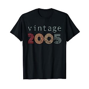 Vintage 18th Birthday Boys Girls Born 2005 18 Year Old T-Shirt