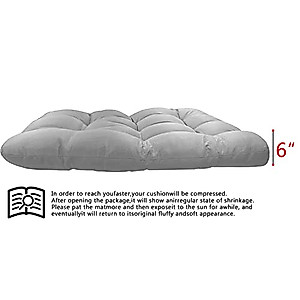 Enipate Outdoor Hanging Egg Chair Cushion, Water-Resistant Tufted Swing Basket Chairs Cushion Pads with Headrest Pillow