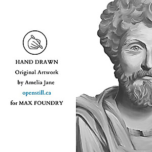 MAXFOUNDRY Marcus Aurelius Portrait & Quote Art Print, Philosophy Gift for Stoic, Motivational Gift Words of Wisdom, Positive Affirmation, Stoicism Art 8x10 / 20x25 cm