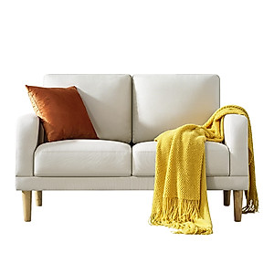 Husbedom 50"(W) Loveseat, Small Couches for Small Spaces, Mini Love Seat Sofa Furniture for Living Room, Bedroom, Beige