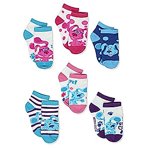 Blue's Clues & You! Baby Toddler 6 Pack Quarter Socks (12-24 Months, Magenta)