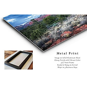Western Wall Art (Ready to Hang) Metal Print of Red Rocks and Desert Landscape on Chilly Spring Evening near Sedona Arizona Nature Photography Southwestern Decor (24" x 36")