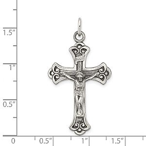Diamond2Deal 925 Sterling Silver Antiqued INRI Crucifix Pendant