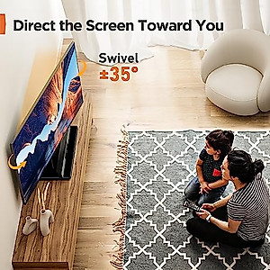 Perlegear Universal TV Stand Mount, Heavy-Duty Tabletop TV Stand for 43–85 inch TVs up to 99 lbs, Swivel TV Stand with Tempered Glass Base, Height-Adjustable TV Stand Base, Max VESA 800x400mm