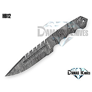 Custom Handmade Damascus Steel Blank Blade for Knife Making HB 12